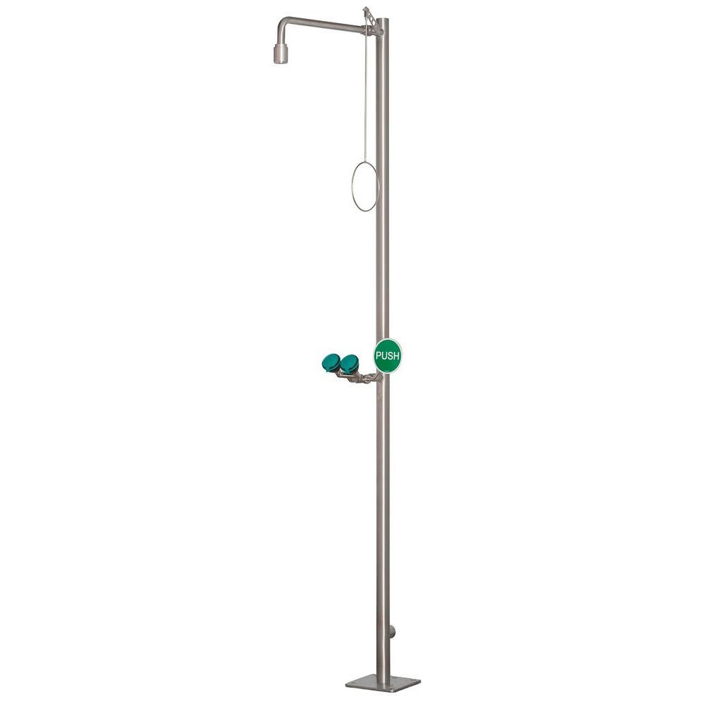 Körper-Notdusche mit Augendusche, poliert, DVGW-Zulassung einfach ...